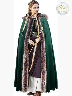 Other | Viking Fur Cloak Hooded Cape Ren Faire Medieval Cosplay Costume ...